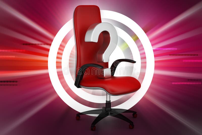 An Empty Chair with Question Mark Stock Illustration - Illustration of ...