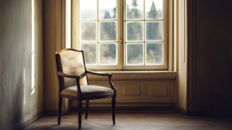 Empty Chair by Window, Symbolizing Feelings of Loneliness and Longing ...