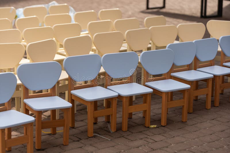 Empty Chairs for a Children S Concert at Outdoor Stock Image - Image of ...