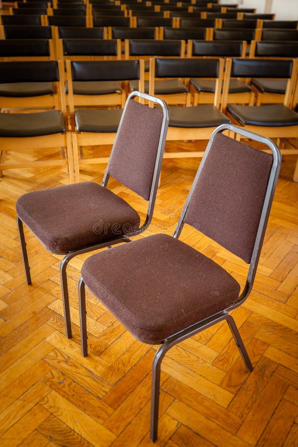 Empty chairs in the church stock photo. Image of interior - 39502946