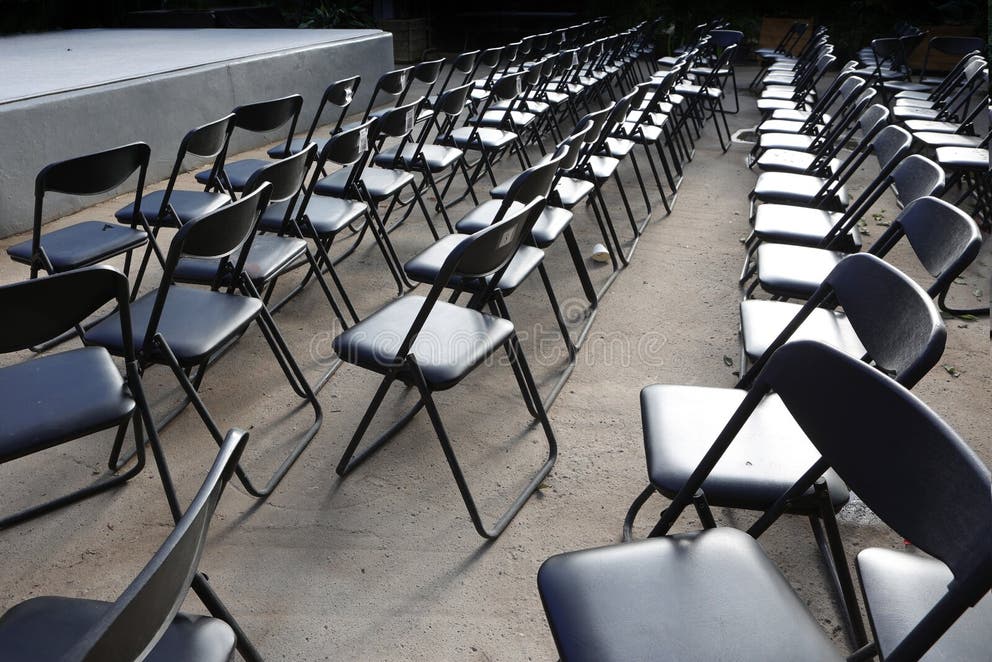 Empty Chairs at a Conference or Meeting. the Chairs are in a Mess ...