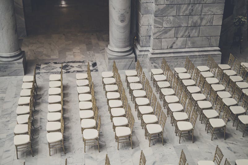 Empty Chairs in an Elegant Room Stock Photo - Image of matte, concert ...