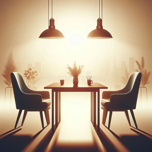 Empty Chairs Facing Each Other at a Table Two Empty Chairs Faci Stock ...