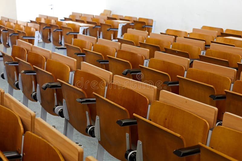 Empty Chairs in a University Teaching Room. Stock Image - Image of room ...