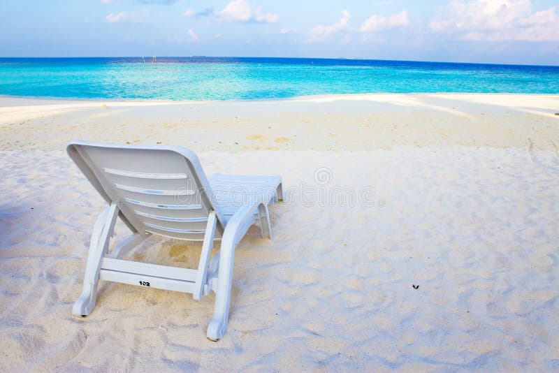 Empty Chaise Lounges Near Pool.modern Interior Stock Image - Image of ...