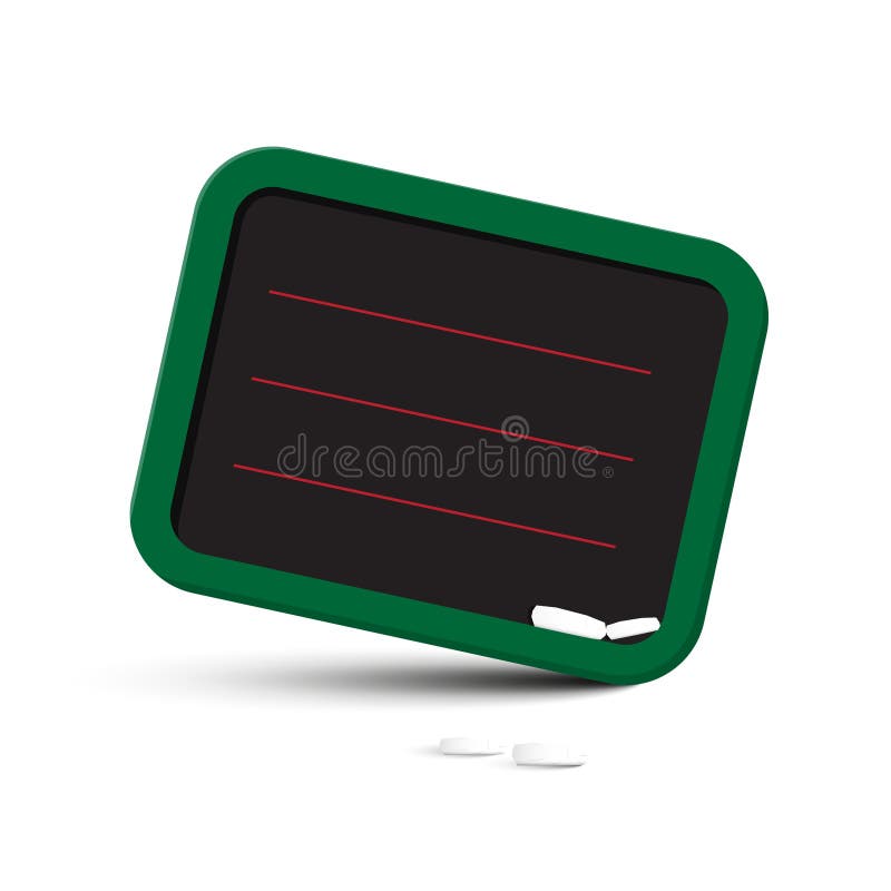Empty Chalkboard - Blank Blackboard Icon with Green Frame and Chalks ...