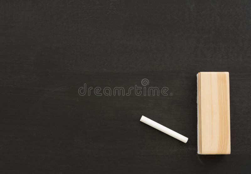 Empty Chalkboard with Chalk Stock Photo - Image of blank, creativity ...