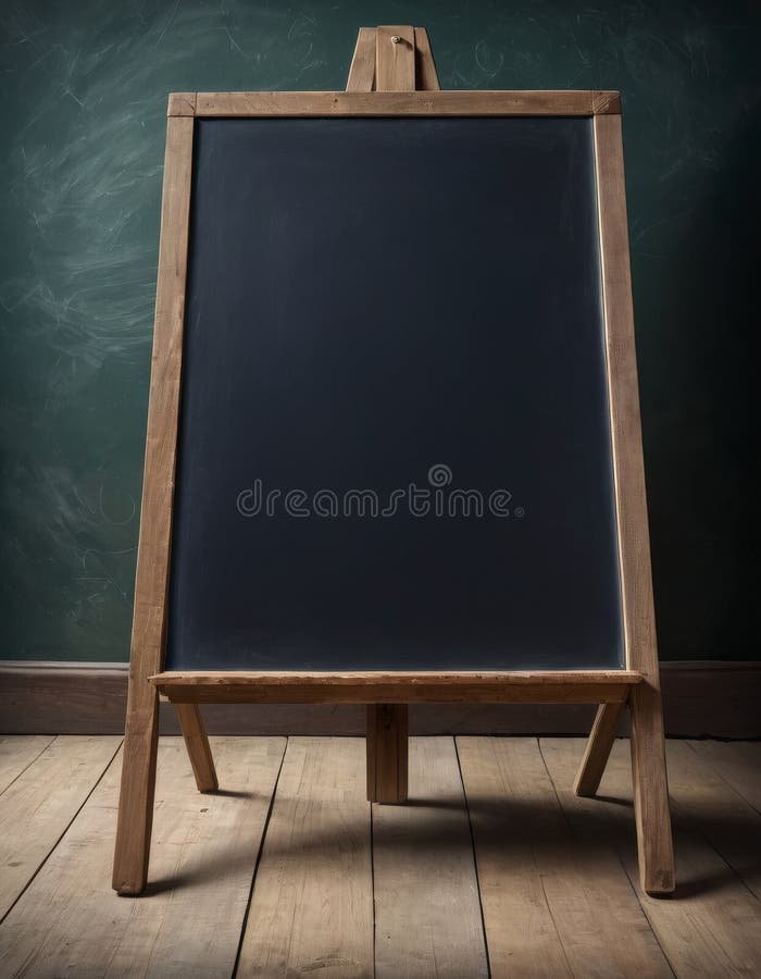Empty Chalkboard on Easel stock image. Image of blank - 316498501