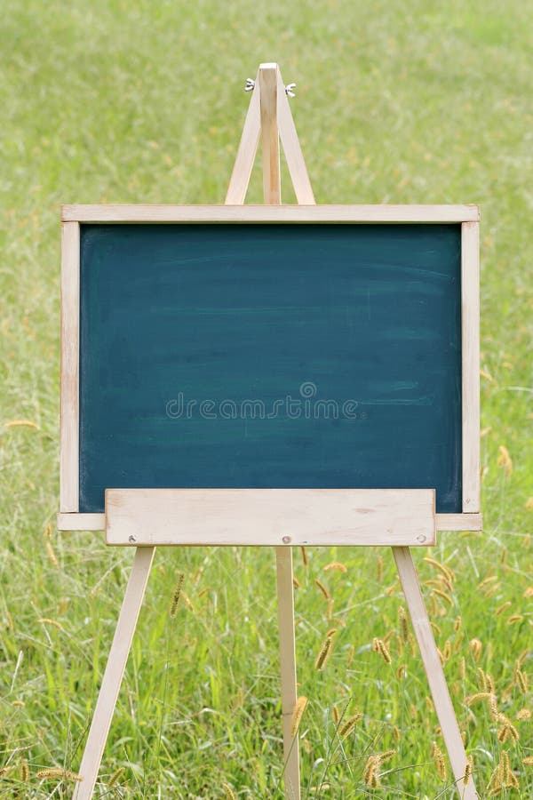 Empty Chalkboard with Easel Stock Image - Image of elementary, board ...