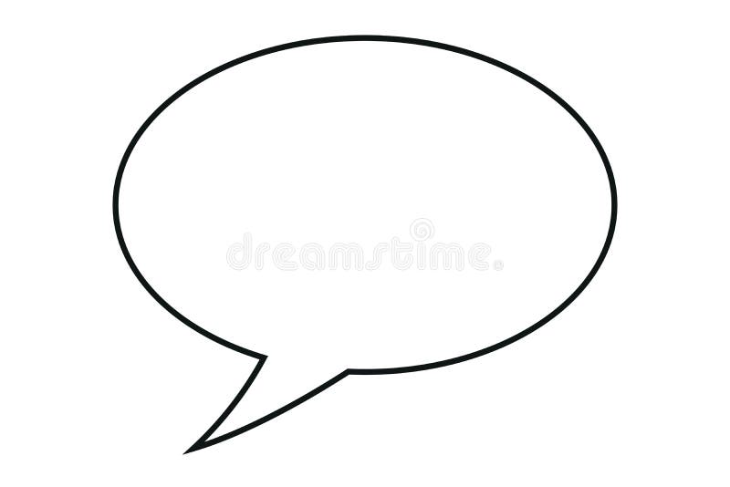Empty Chat Bubble Isolated on White Vector Illustration Stock ...