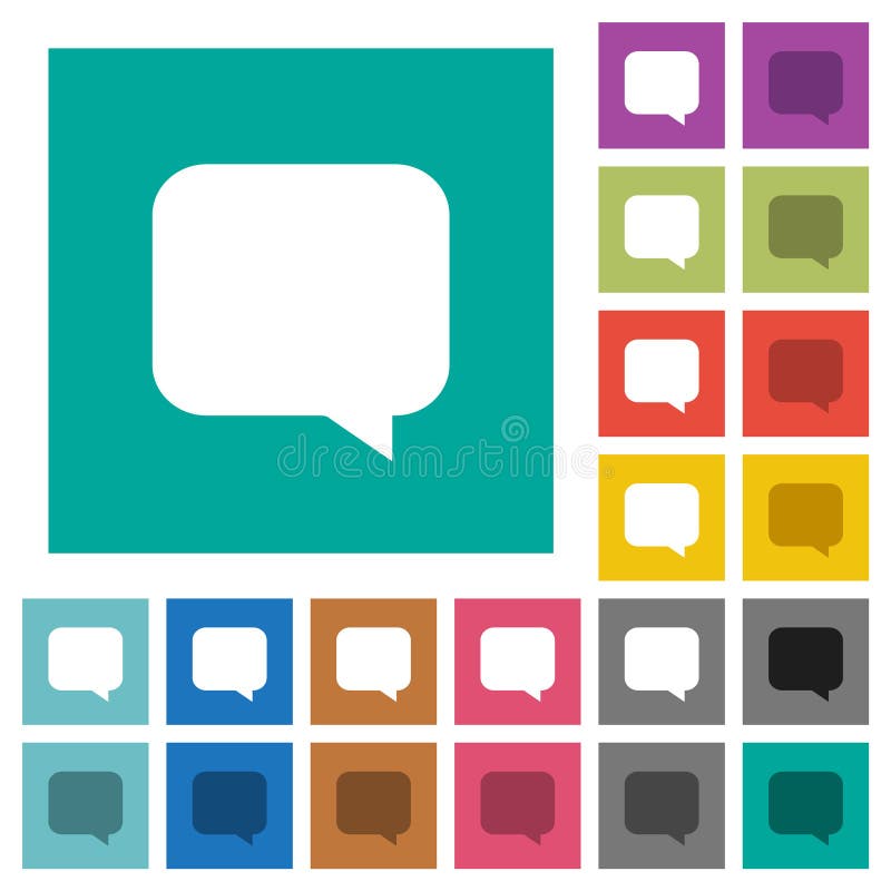 Empty Chat Bubble Square Flat Multi Colored Icons Stock Vector ...