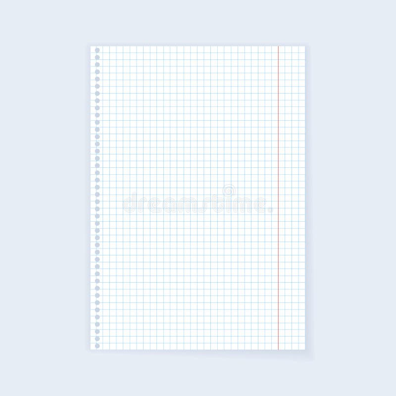 Empty Checkered Note Book Page with Torn Edge Stock Vector ...