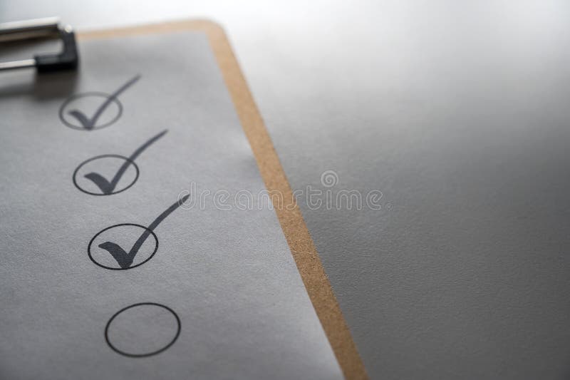 Empty Checklist As a Template for Individual Texts or Adjustments Stock ...