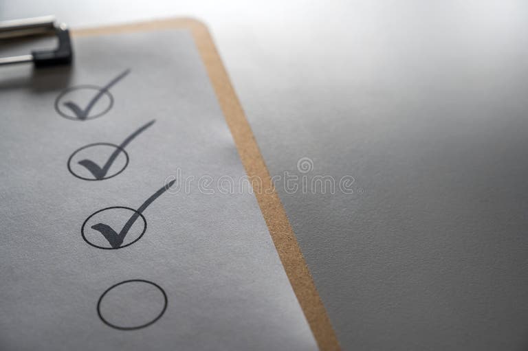 Empty Checklist As a Template for Individual Texts or Adjustments Stock ...