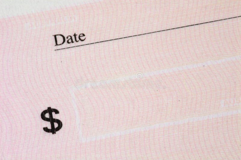 Empty cheque. Closeup. stock photo. Image of cheque, payment - 2126948
