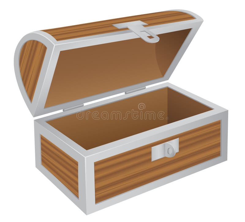 Empty treasure chest stock vector. Illustration of case - 13314777