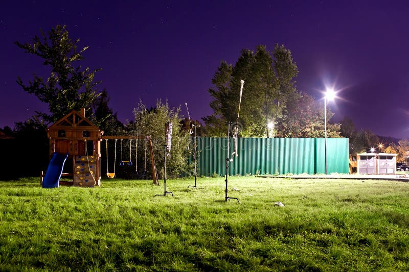 Empty Children S Playground Stock Photo - Image of play, swinging: 18134498