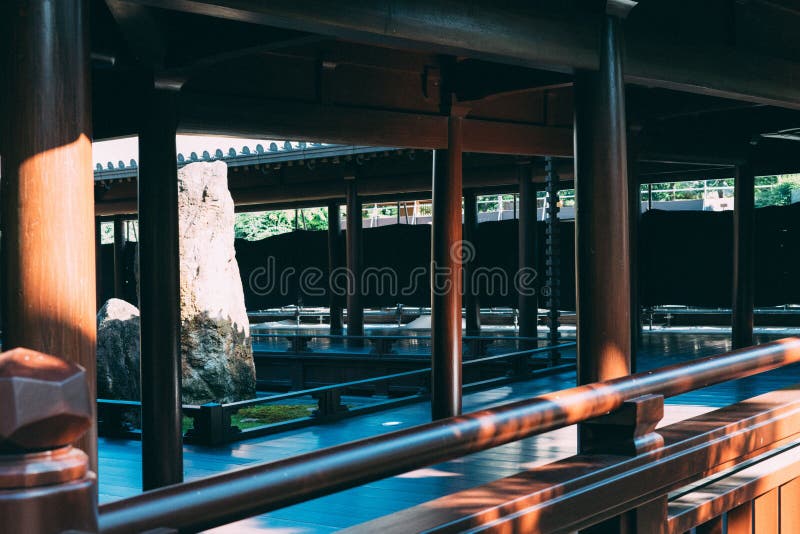 Empty Chinese Temple with Shadows Stock Image - Image of interior ...