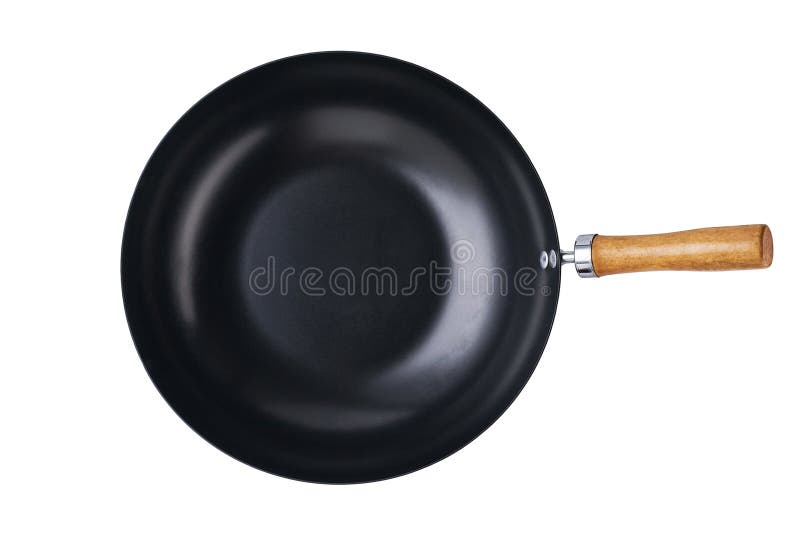 Empty Chinese Wok Pan Isolated on a White Background. Empty Frying Wok ...