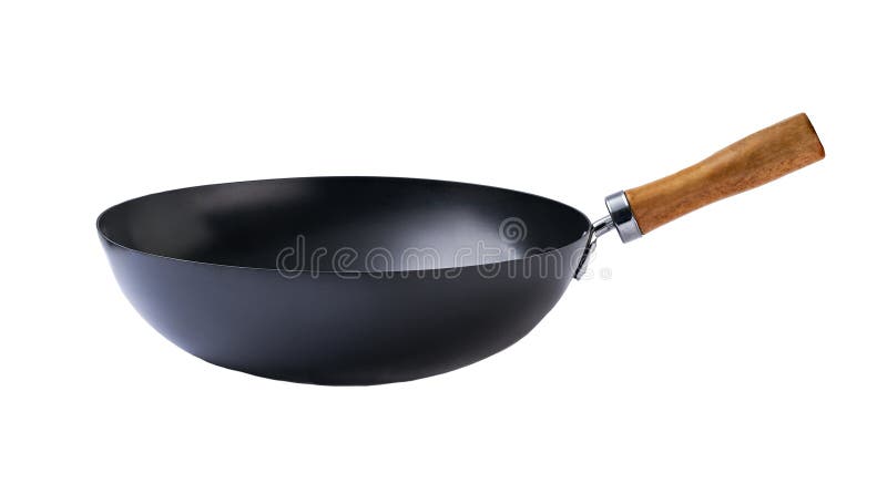 Empty Chinese Wok Pan Isolated on a White Background. Empty Frying Wok ...