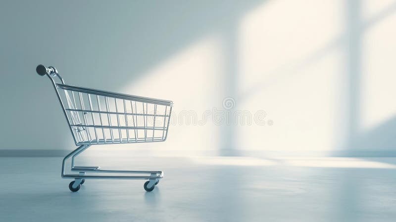 Empty Chrome Cart in a Light, Airy Room with Sharp Shadows ...