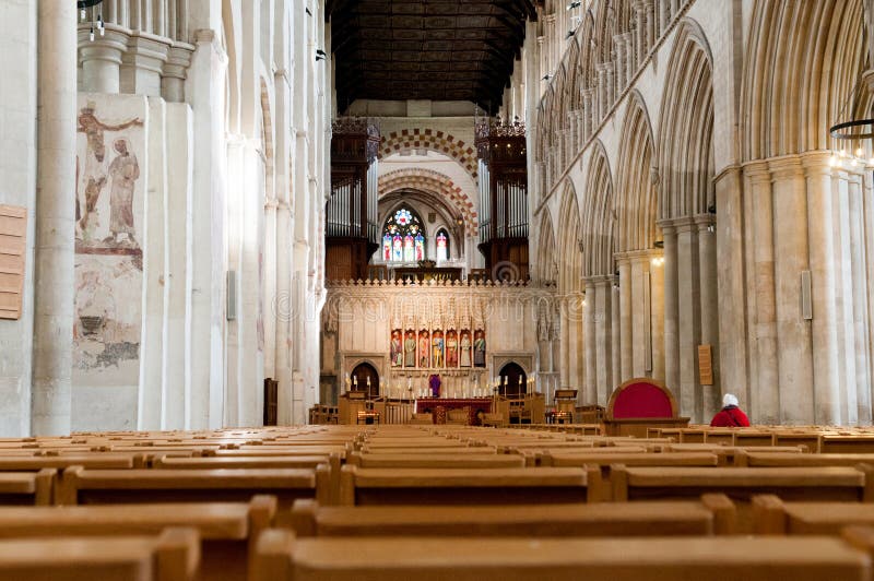 Interior of a Large Cathedral Editorial Stock Image - Image of service ...