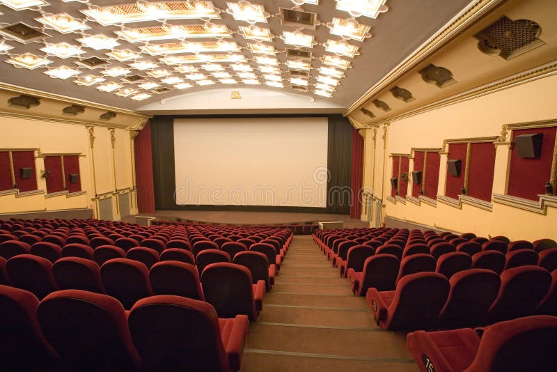 Empty cinema auditorium stock image. Image of hall, cinema - 3534305