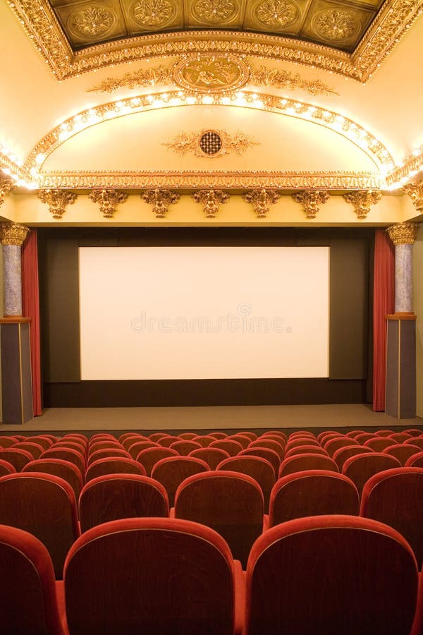 Empty cinema auditorium stock photo. Image of hall, silver - 7755560