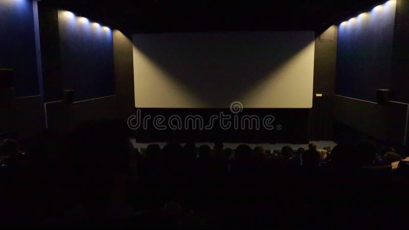 Empty Cinema Screen with Audience. Stock Video - Video of gray, grey ...