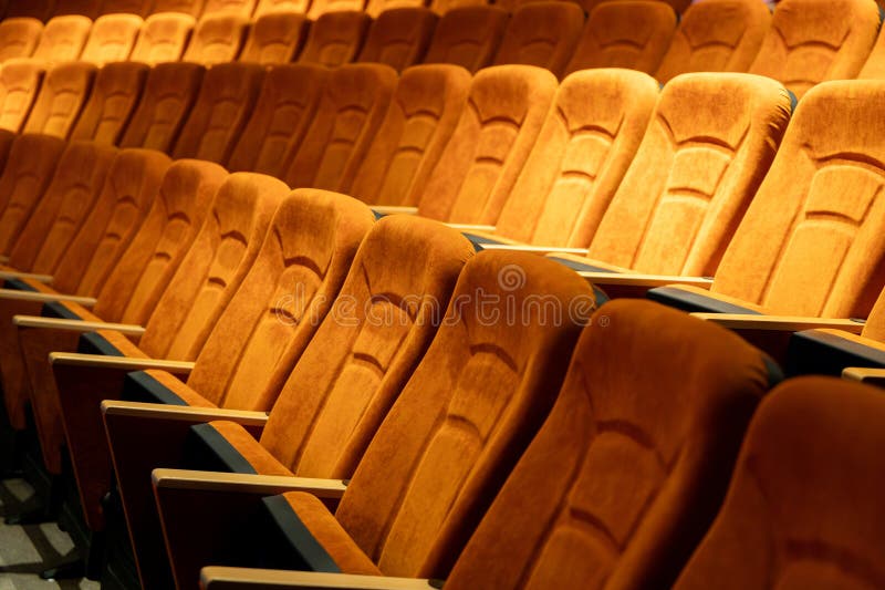 Empty Cinema or Theater Seats Stock Image - Image of entertainment ...