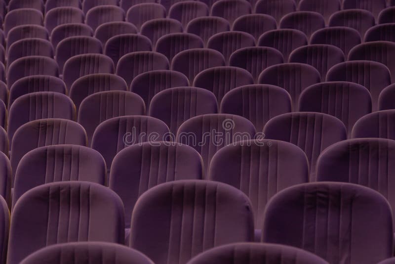 Empty Cinema or Theater Seats, Front View Stock Image - Image of ...
