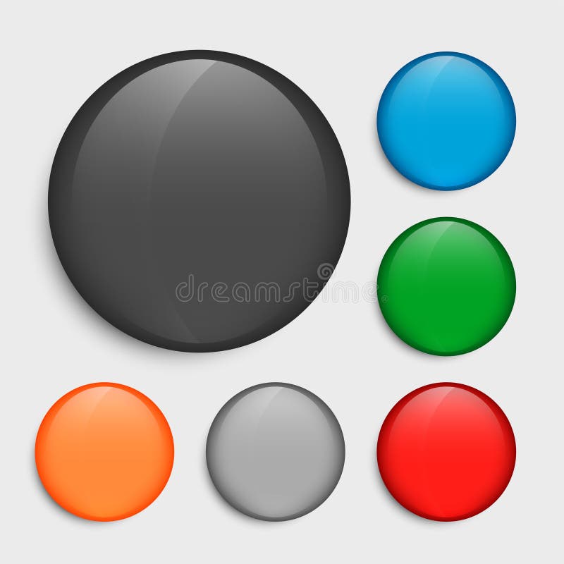 Empty Circle Buttons Set in Many Colors Stock Vector - Illustration of ...