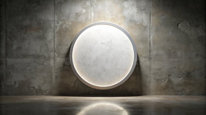 Empty Circle Lightbox Mockup Creative Display on Textured Cement for ...