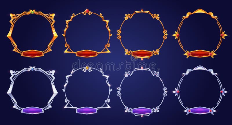 Empty Circle Silver and Gold Frames Medieval Style Stock Vector ...