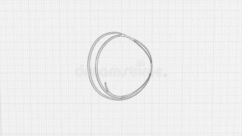 Empty Circle Spinning Sketch Doodles Being Animated. Hand-drawn Moving ...