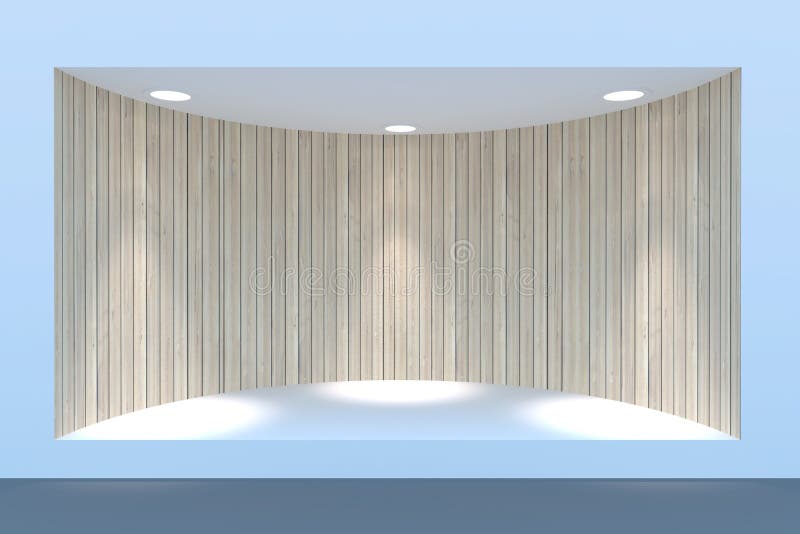 Empty Circle Storefront or Podium with Lighting and a Big Window Stock ...