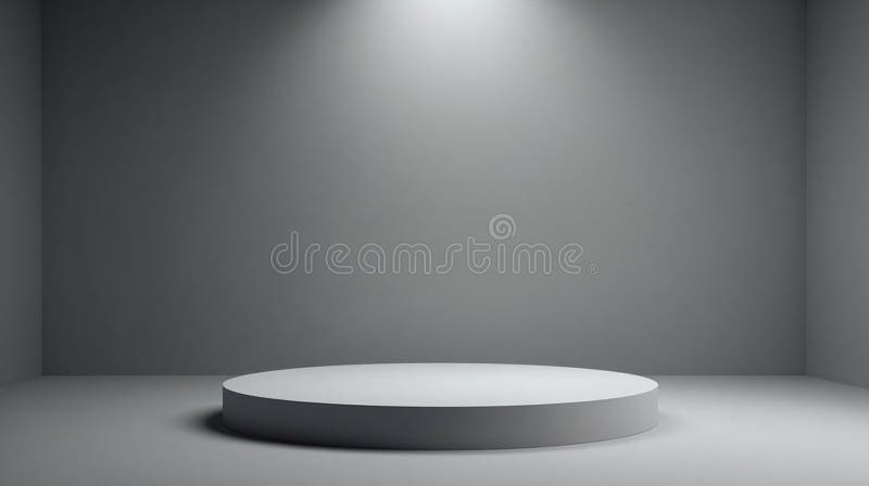 Empty Circular Platform Illuminated by a Single Overhead Light Stock ...