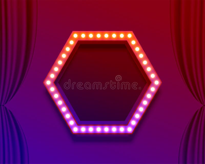 Empty Circus Stage Light Box Frame in Vintage Style Stock Vector ...