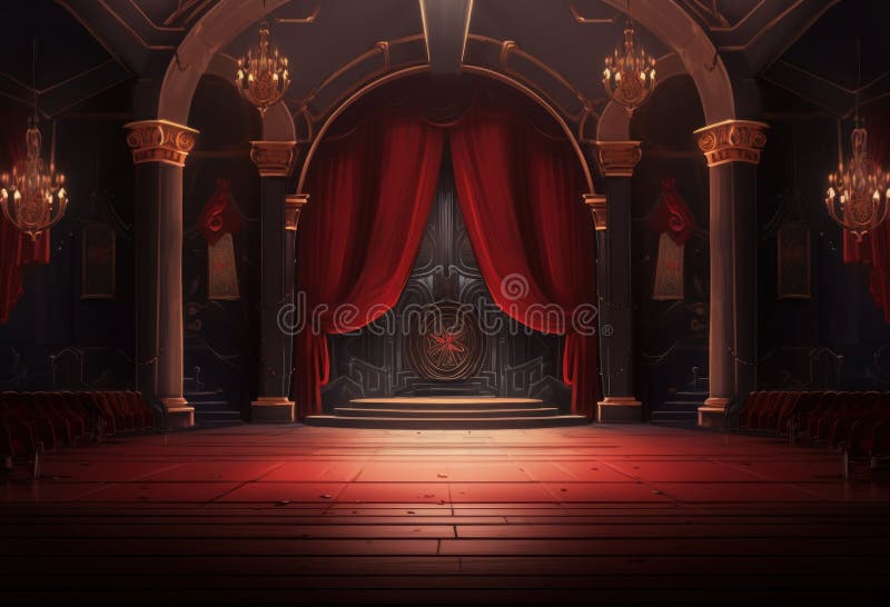 An Empty Circus Stage with Red Curtains Stock Photo - Image of drama ...