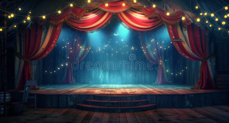 Empty Circus Tent at Night with Lights Stock Image - Image of ...