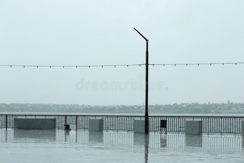 Empty City on Grey Rainy Day Stock Image - Image of environment ...