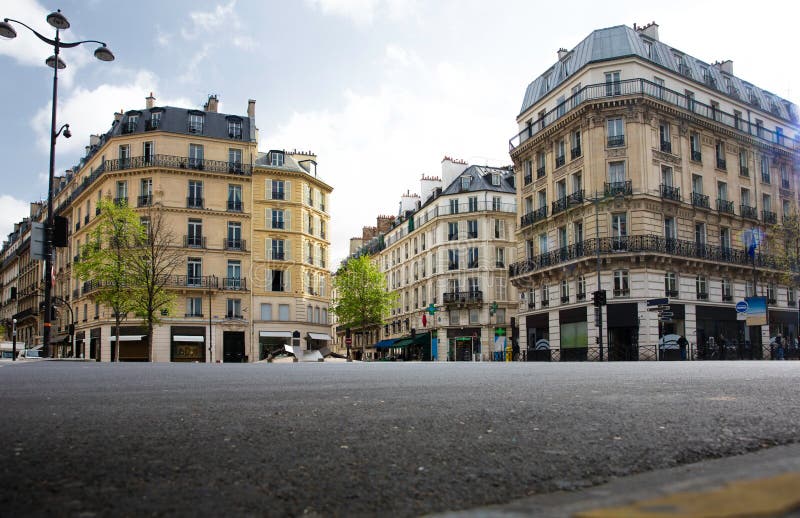 Empty City Landscape. Paris Stock Photo - Image of road, architecture ...