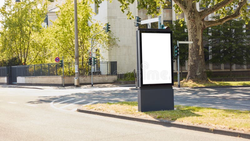 Empty City Light Poster Mock-Up Template in City Stock Image - Image of ...