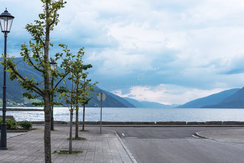 Empty City Pier on a Summer Overcast Day Stock Image - Image of quay ...