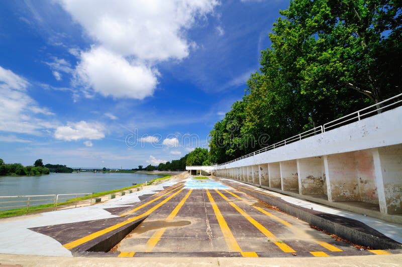 Empty City Promenade and Public Beach Stock Image - Image of empty ...