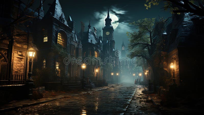 Empty City Streets Frozen in Time Background Stock Illustration ...