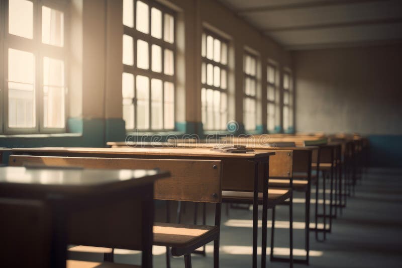 Empty Class Room. Generate Ai Stock Illustration - Illustration of ...