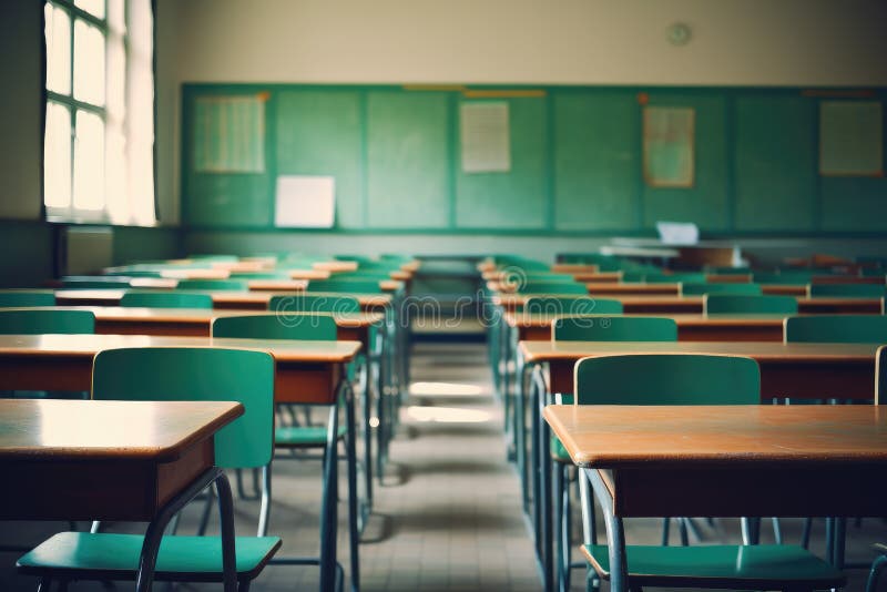 Empty Class Room in School AI Generated Stock Photo - Image of empty ...