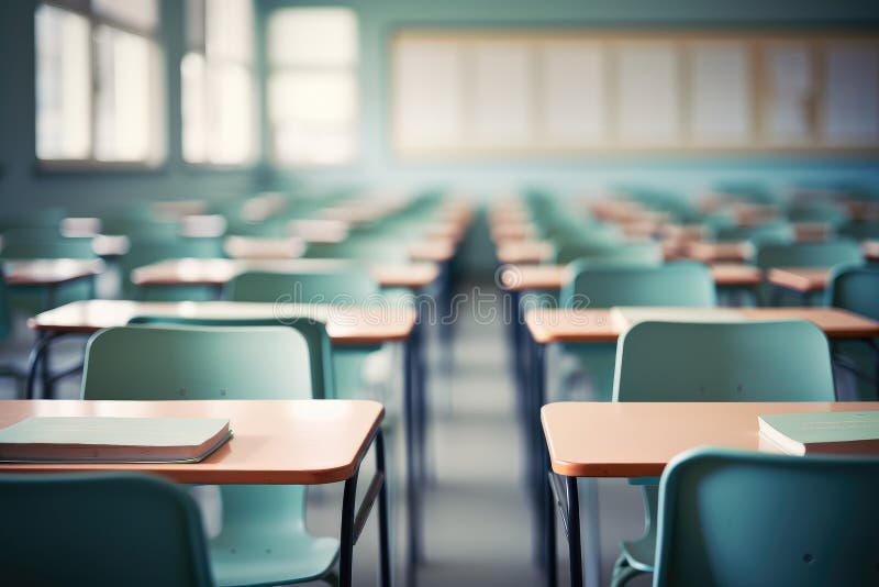 Empty Class Room in School AI Generated Stock Image - Image of ...