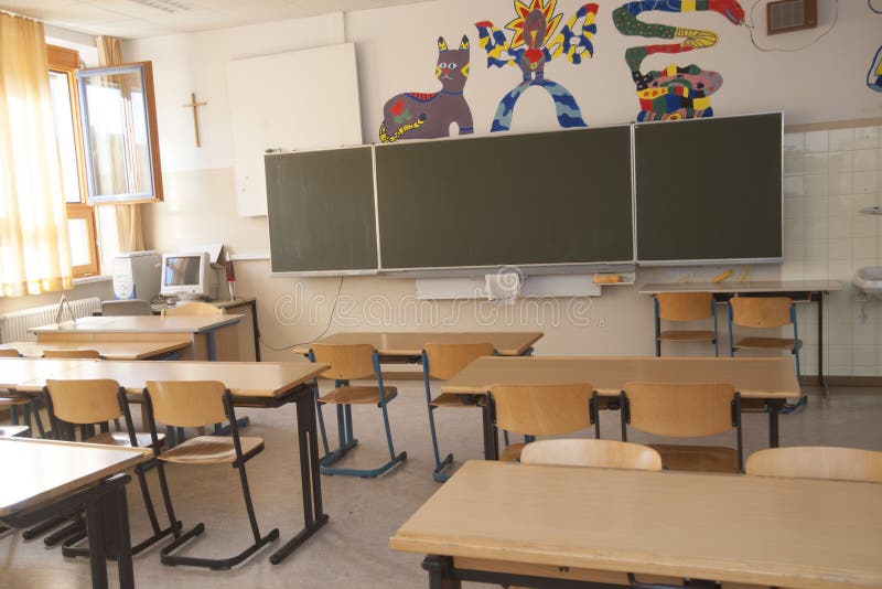 Empty Class Room in a School during Vacation Stock Image - Image of ...